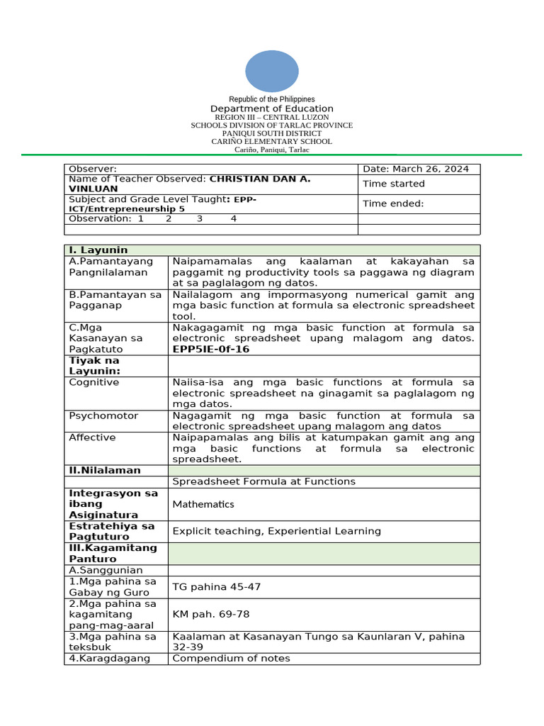 Model-teacher-CO-Lesson-Plan-EPP-IE-5-final-with-CPA | PDF