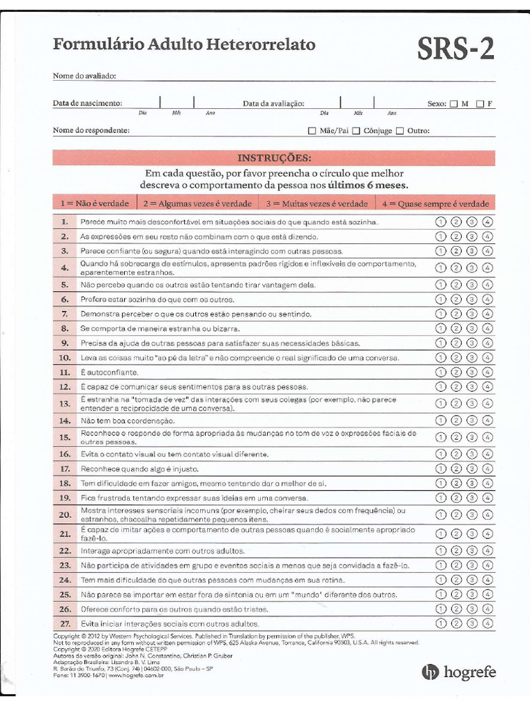 Adulto Heterorrelato 2 SRS | PDF