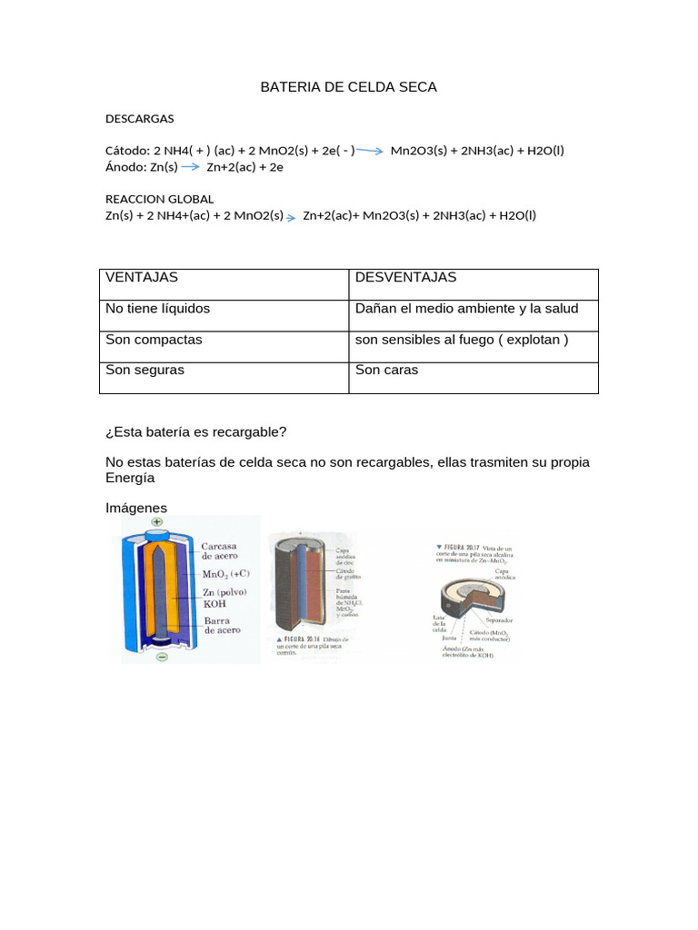 Bateria de Celda Seca | PDF