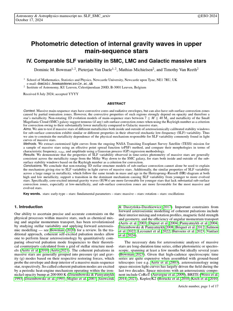 Photometric Detection of Internal Gravity Waves in Upper Main-Sequence ...