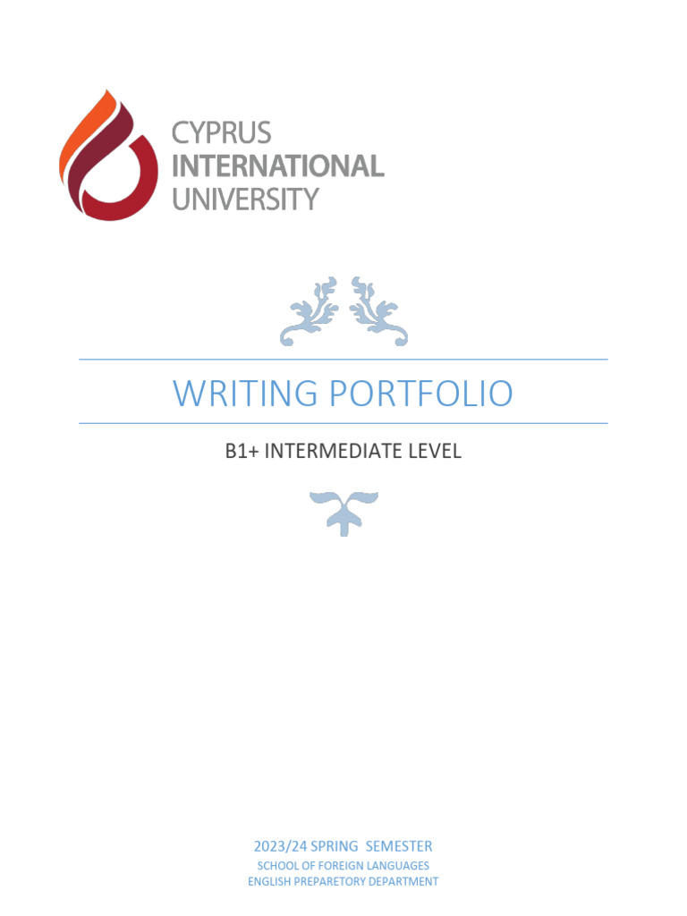 Writing Portfolio: B1+ Intermediate Level | PDF | Thought | English Language