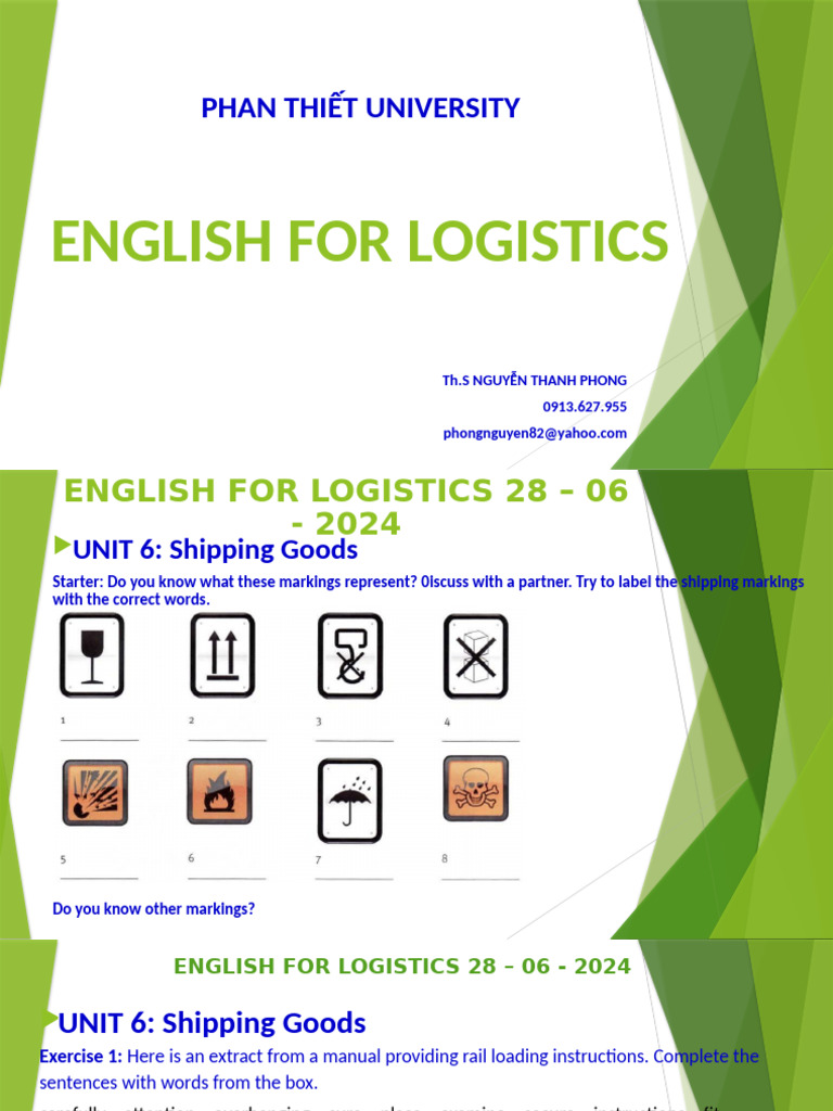 Unit 6 Shipping Goods | PDF | Logistics | Baggage