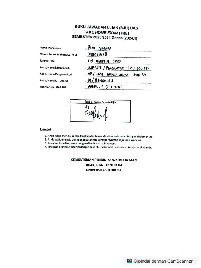 THE Riza Universitas Terbuka | PDF
