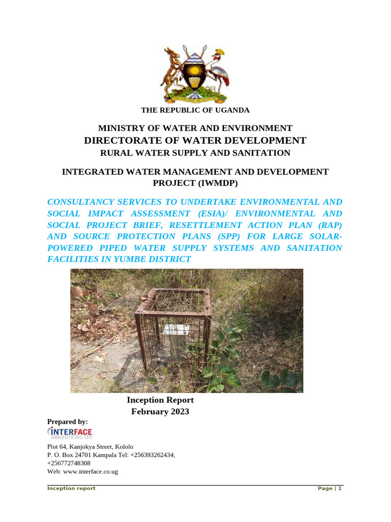 Draft Inception Report - v1 | PDF | Environmental Impact Assessment | Water