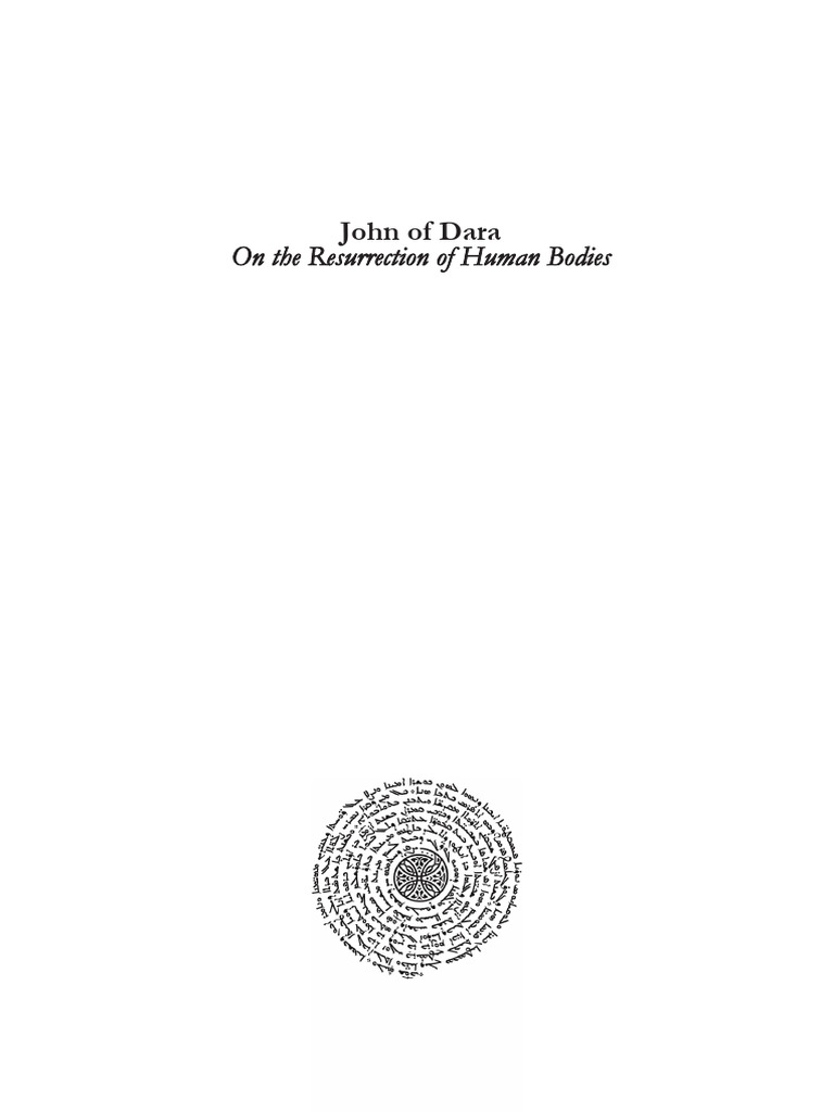 John of Dara On The Resurrection of Human Bodies (Z-Lib - Io) | PDF ...