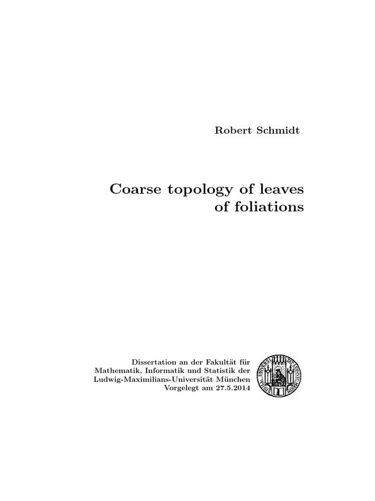 Coarse topology of leaves of foliations | PDF | Manifold | Geometry
