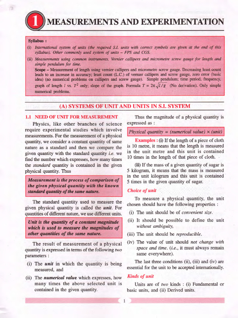 01-Measurements and Experimentation | PDF