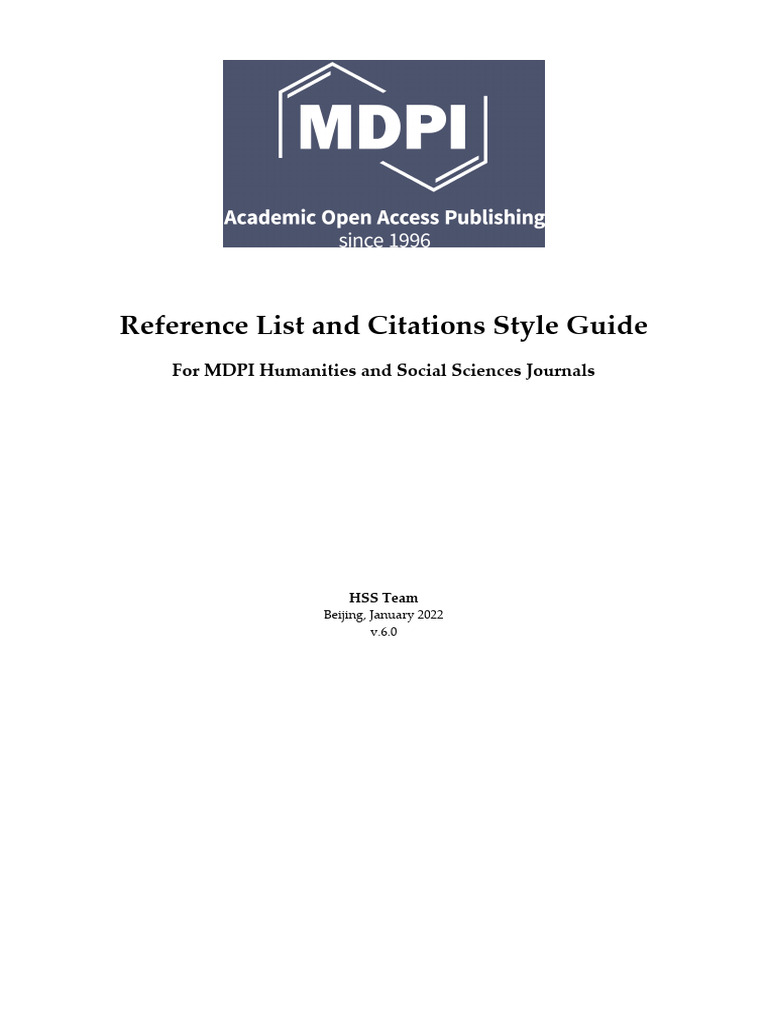 Mdpi References Chicago Guide-update-V6 | PDF | Note (Typography ...