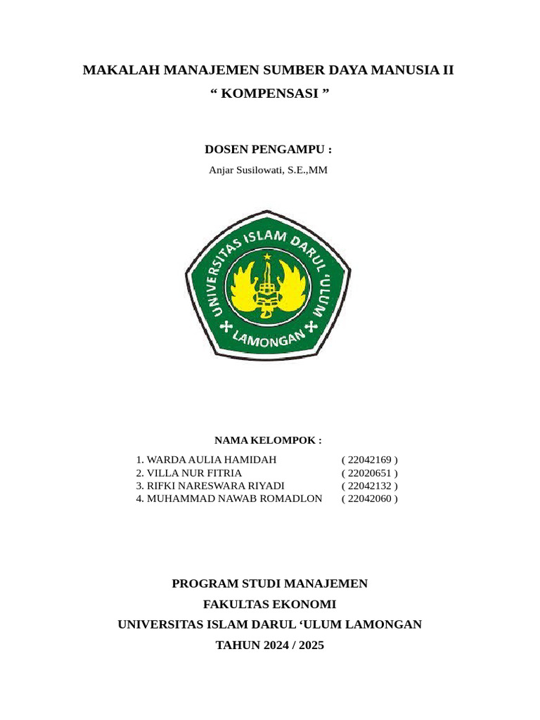 Makalah Manajemen Sumber Daya Manusia II Kelompok 1 | PDF | Bisnis