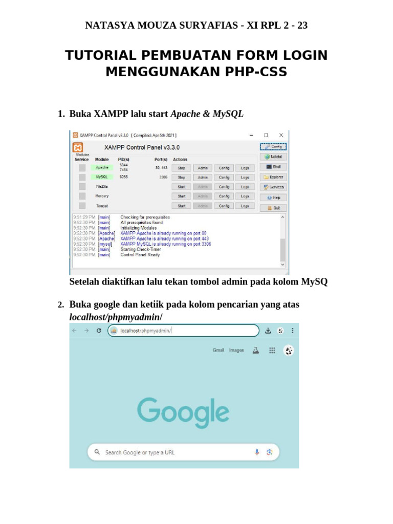 Tutorial Pembuatan Form Login Menggunakan Php-Css | PDF