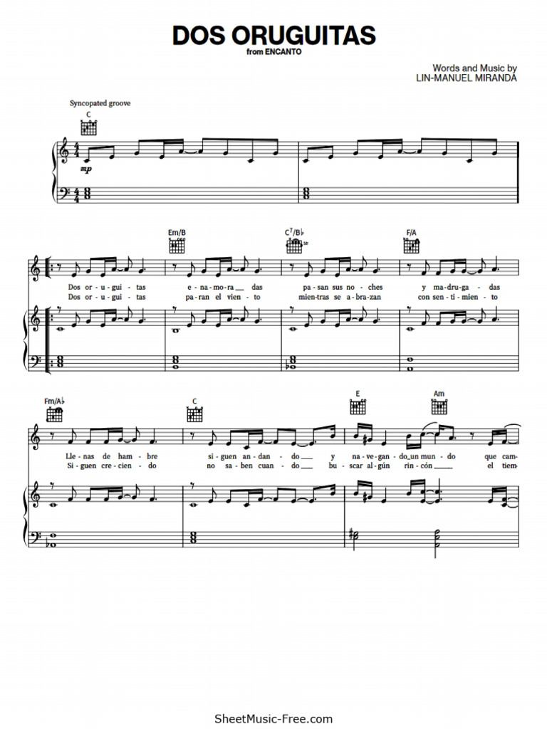 Dos Oruguitas Sheet Music Encanto SheetMusic | PDF