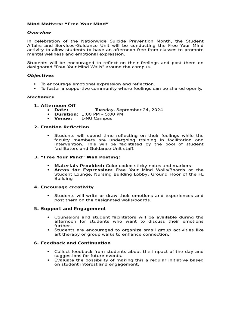 Mind Matters - Free Your Mind Mechanics | PDF