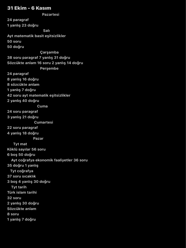 31 Ekim - 6 Kasım | PDF