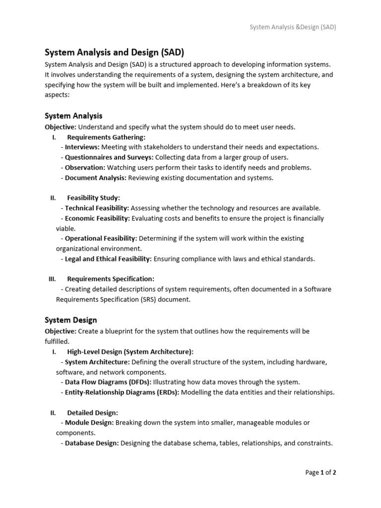 System Analysis and Design | PDF | Software Development Process | System