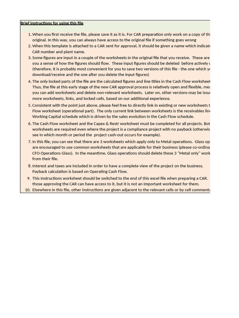 02 - CAR Economic Justification Template IRR Pre-Tax | PDF | Expense ...