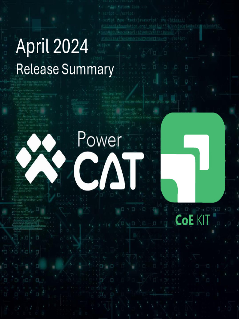Power Platform CoE Stater Kit - April 2024 Release | PDF