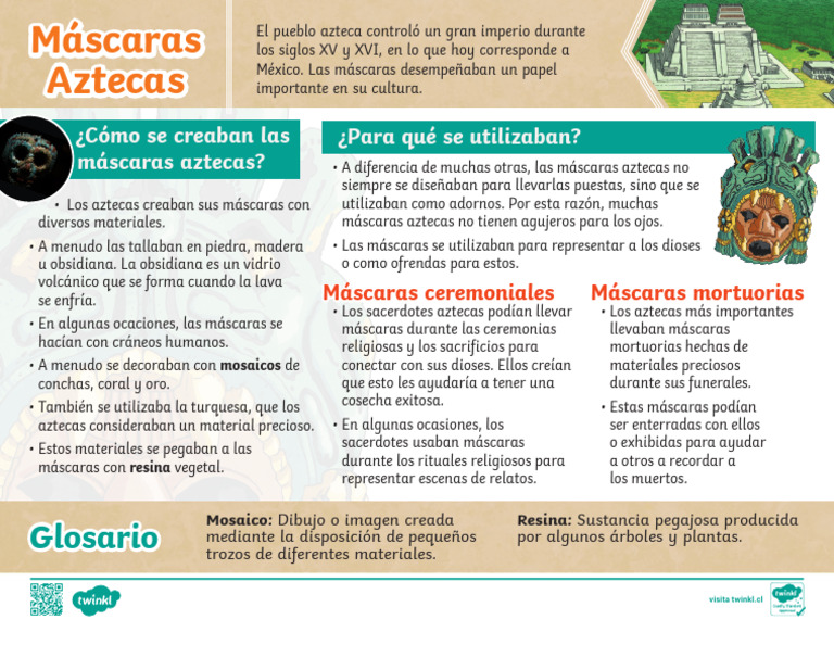 CL Cs 1694904290 Ficha Informativa Mascaras Aztecas - Ver - 1 | PDF