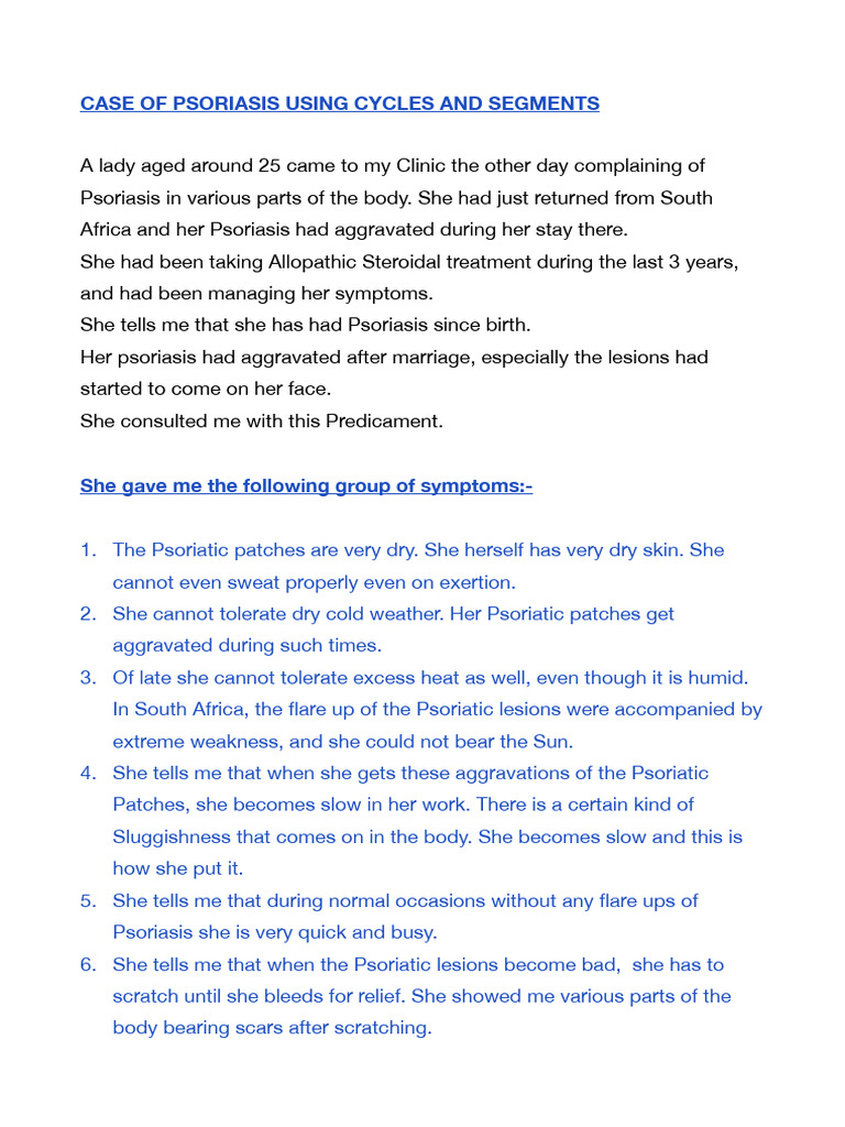 A CASE OF PSORIASIS | PDF | Psoriasis | Cutaneous Conditions