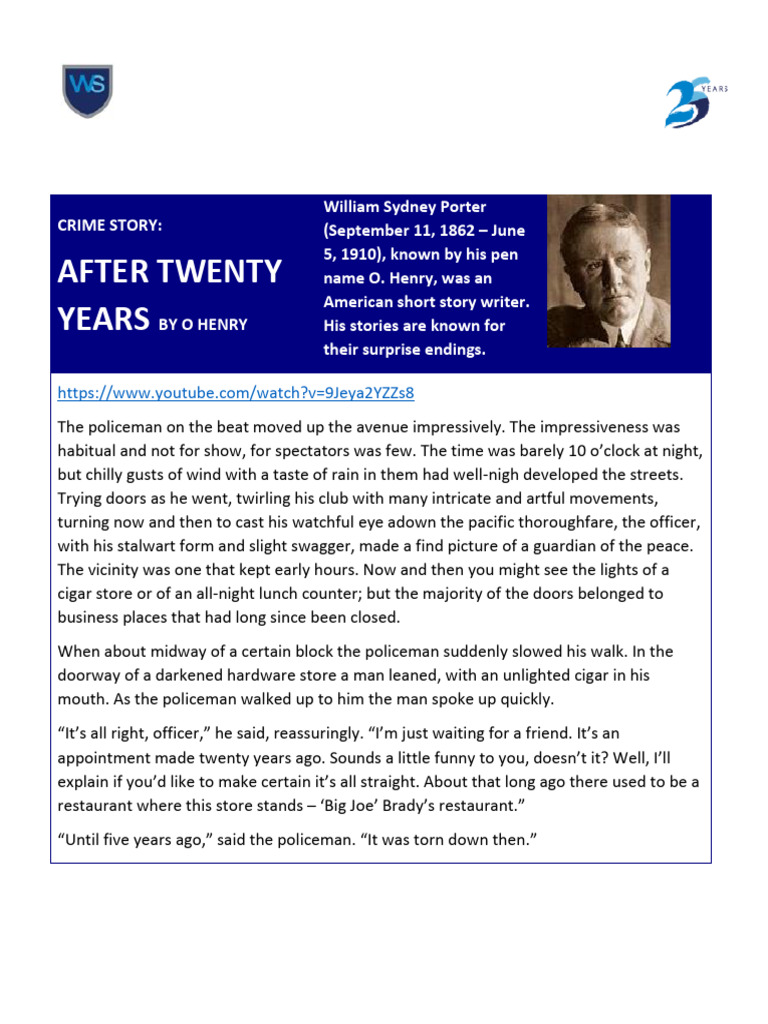 Short Story - After Twenty Years | PDF | Travel | Mystery, Thriller ...