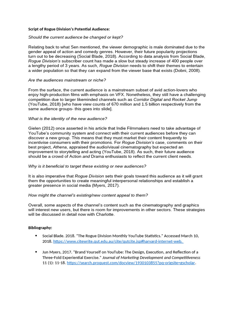 Script Intro To Entertainment A1 - Trevor | PDF | You Tube | Mass Media