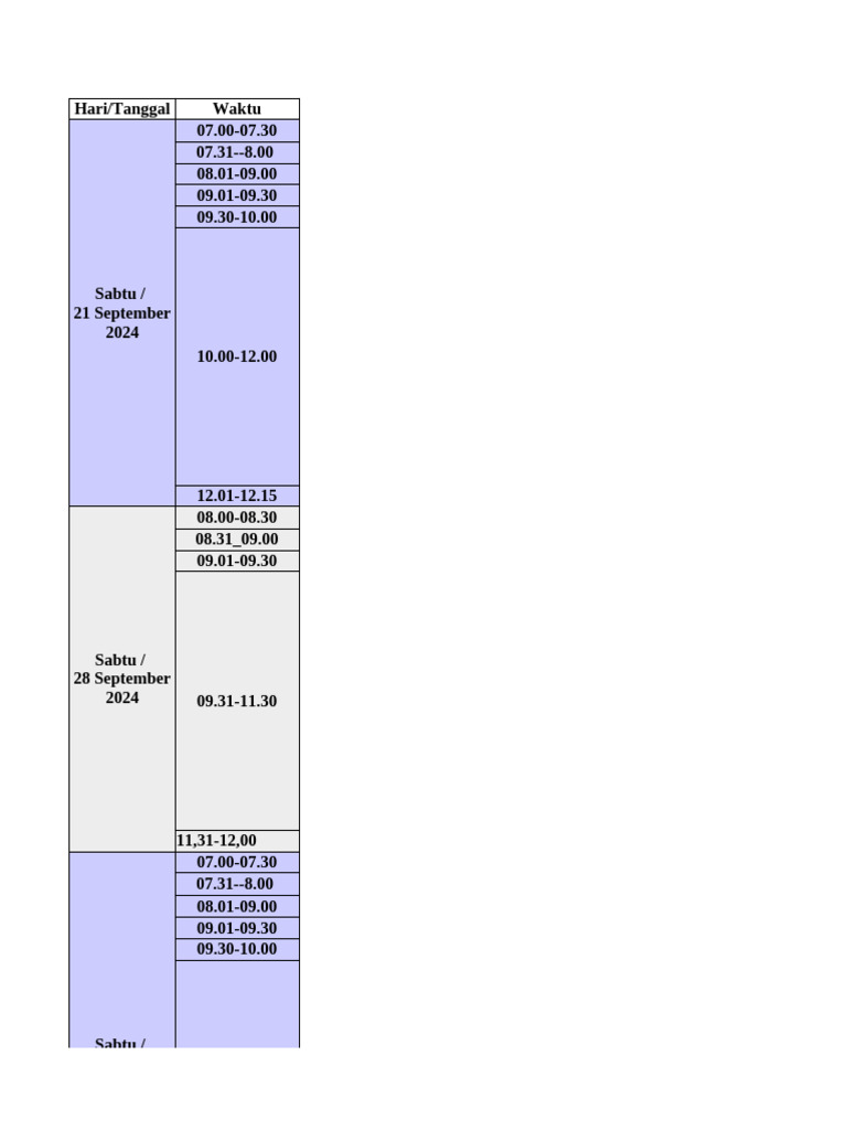Jadwal Lengkap KRIDA FT 2024 UNP | PDF