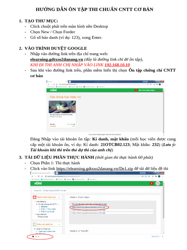 Hướng Dẫn Ôn Tập CNTT Cơ Bản GDTX | PDF