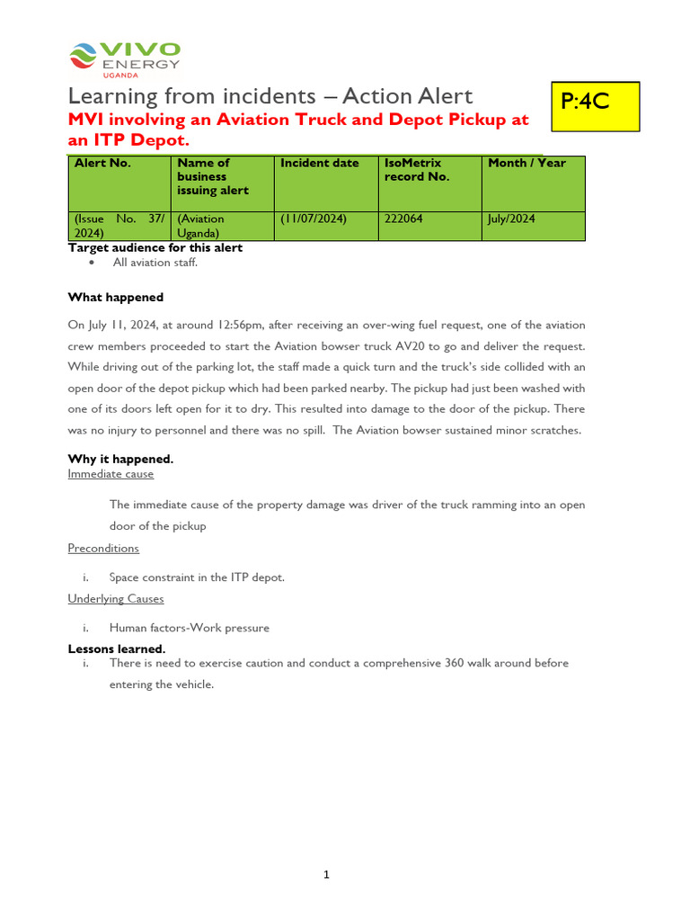 37 2024 VEU - Learning From Incident - MVI Involving Aviation Truck and ...