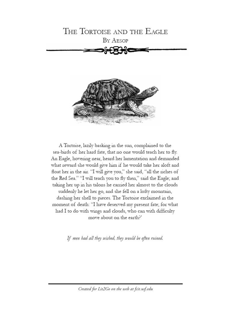 Aesops Fables 075 The Tortoise and The Eagle | PDF | Young Adult