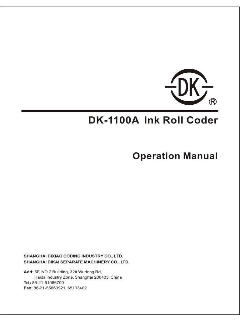 DK-1100A-English-Manual | PDF | Switch | Printer (Computing)