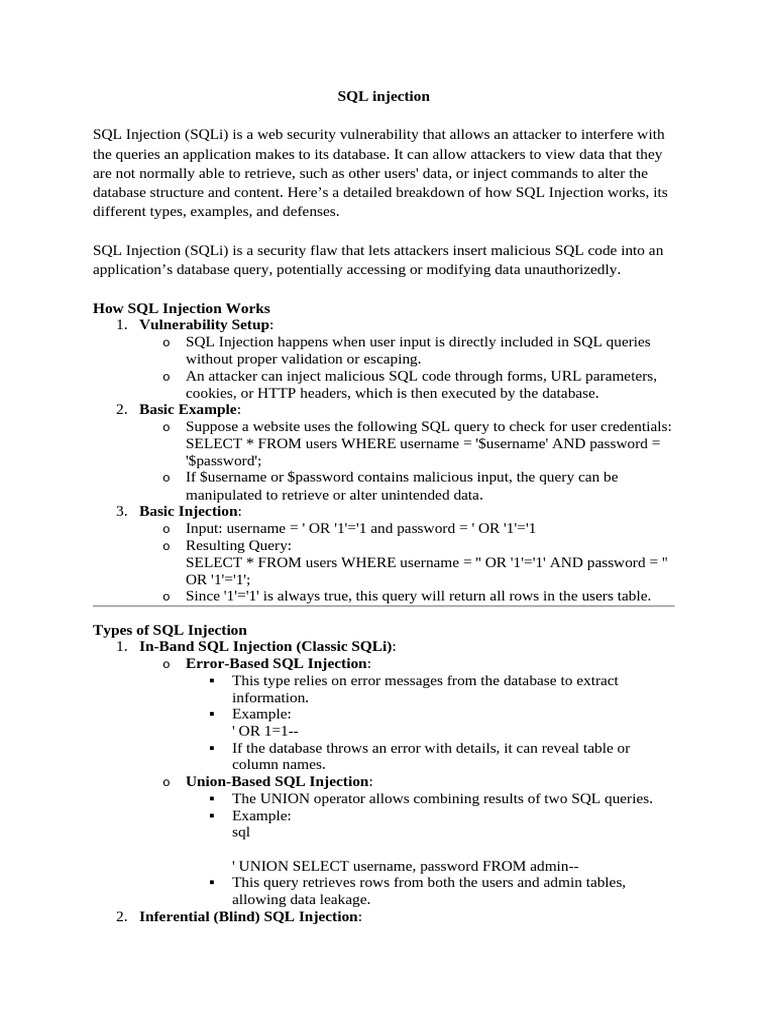 SQL Injection | PDF | Secure Communication | Software Engineering