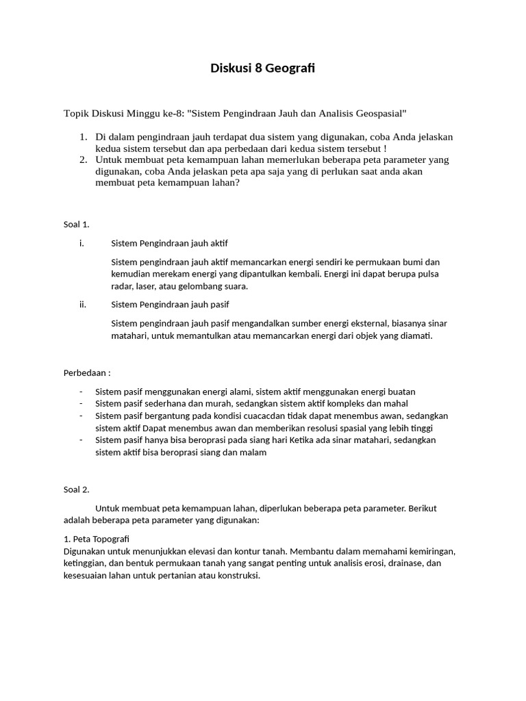 Diskusi 8 Geografi | PDF