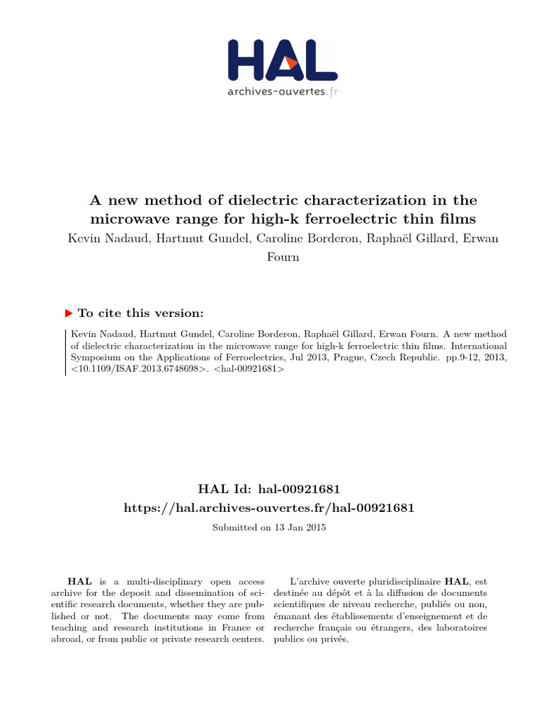 Extracting dielectric constant of high-k thin films | PDF | Capacitor ...