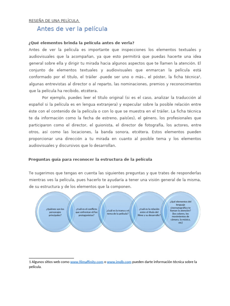 Guía para Reseñar Películas Efectivamente | PDF | Narración