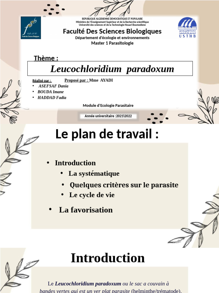 TD Eco 1 | PDF | Parasitisme | Oiseaux