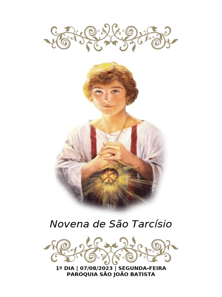 Novena de São Tarcísio - 1º Dia | PDF | Oração | Eucaristia
