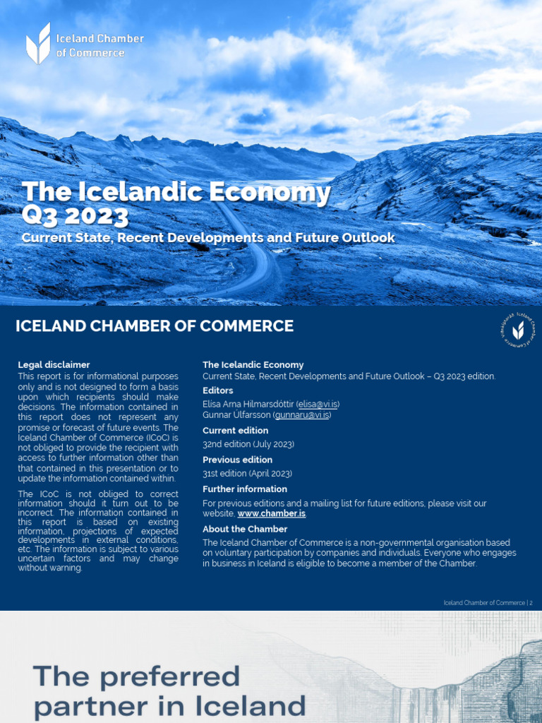 The Icelandic Economy Q3 2023 | PDF | Government Budget Balance | Inflation