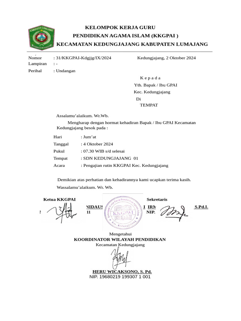 Undangan Rapat Pai-2 | PDF