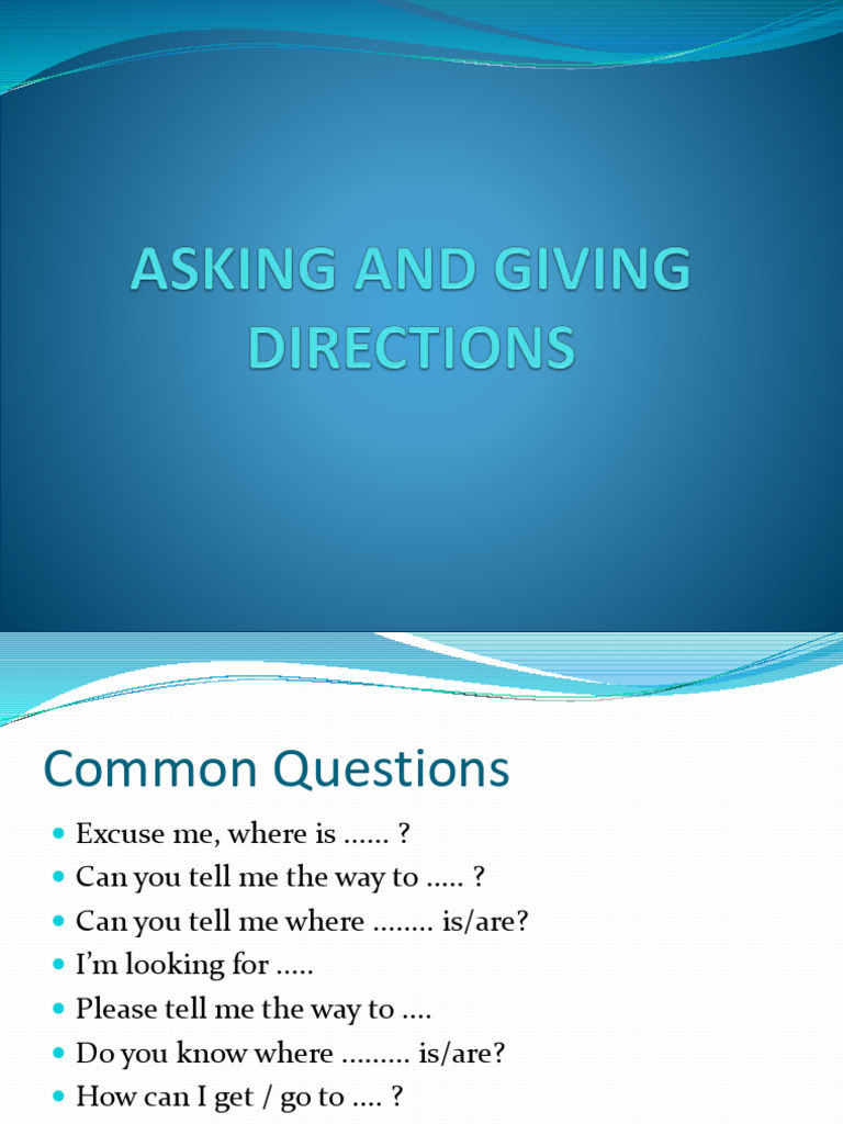 Asking and Giving Directions | PDF | Intersection (Road) | Road