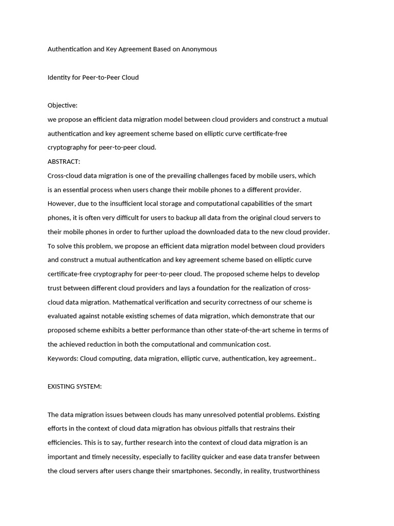 Authentication and Key Agreement Based On Anonymous | PDF | Cloud ...