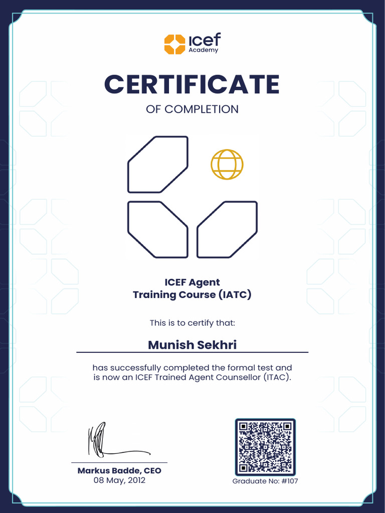 icef ITAC certificate | PDF