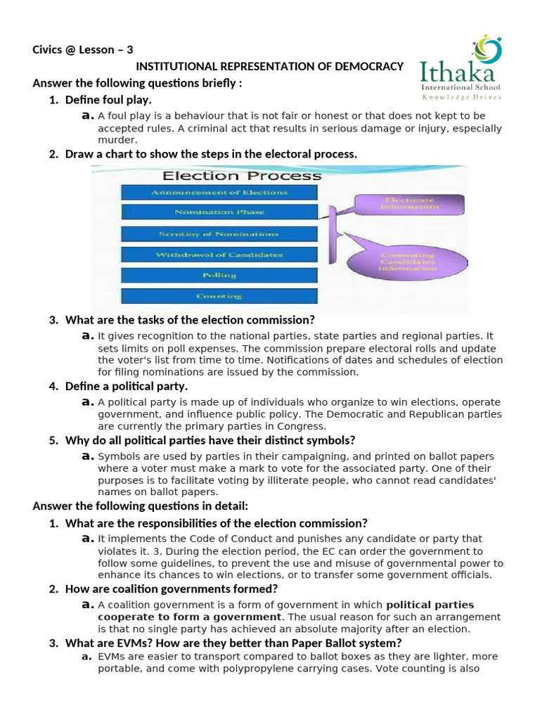 Grade 7 Civics L3 and L4 | PDF | Voting | Elections