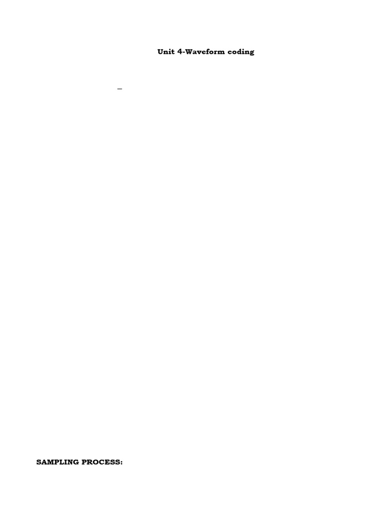 Unit 4 Waveform Coding Pdf Sampling Signal Processing Bandwidth Signal Processing