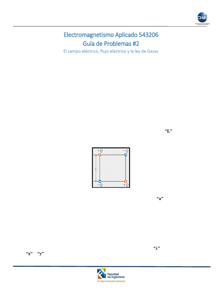 Guia 2 Campo Electrico y Ley de Gauss | PDF | Electricidad | Electrón