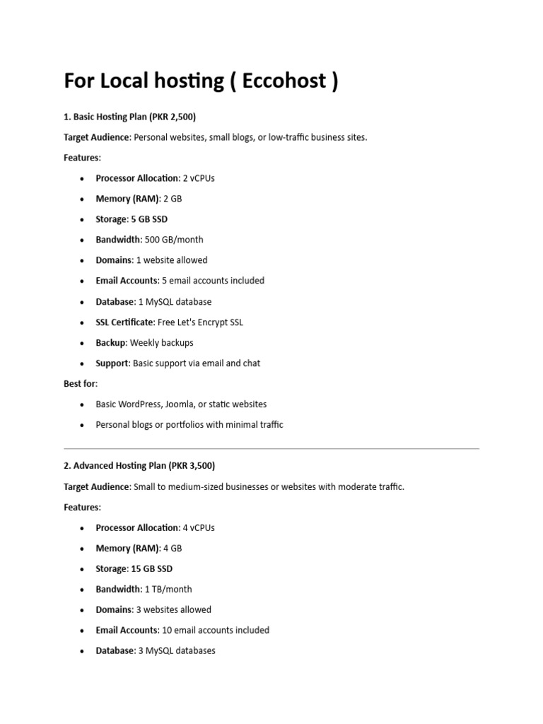 For Local Hosting | PDF