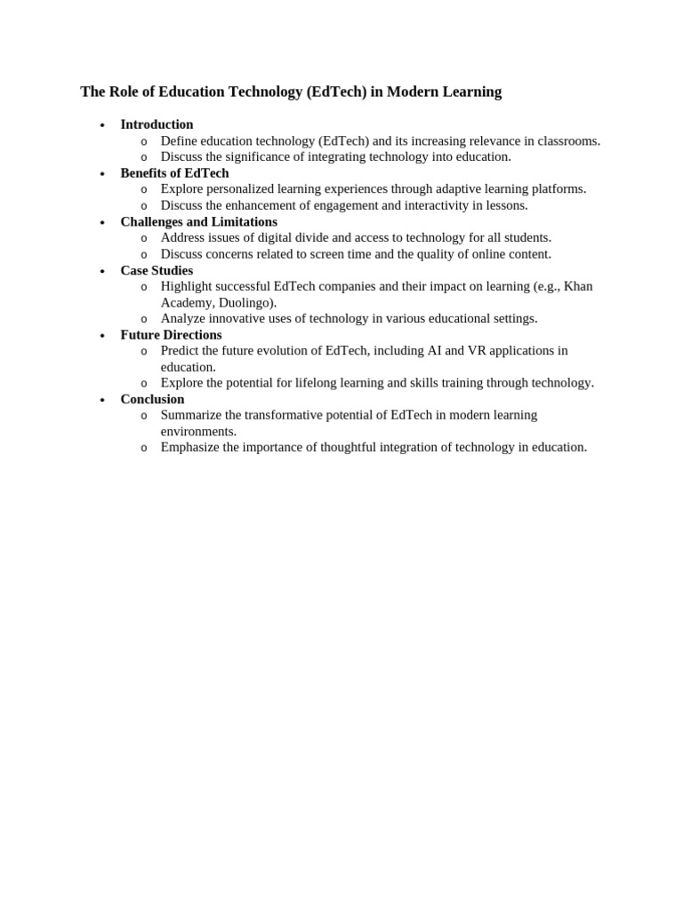 The Role of Education Technology | PDF