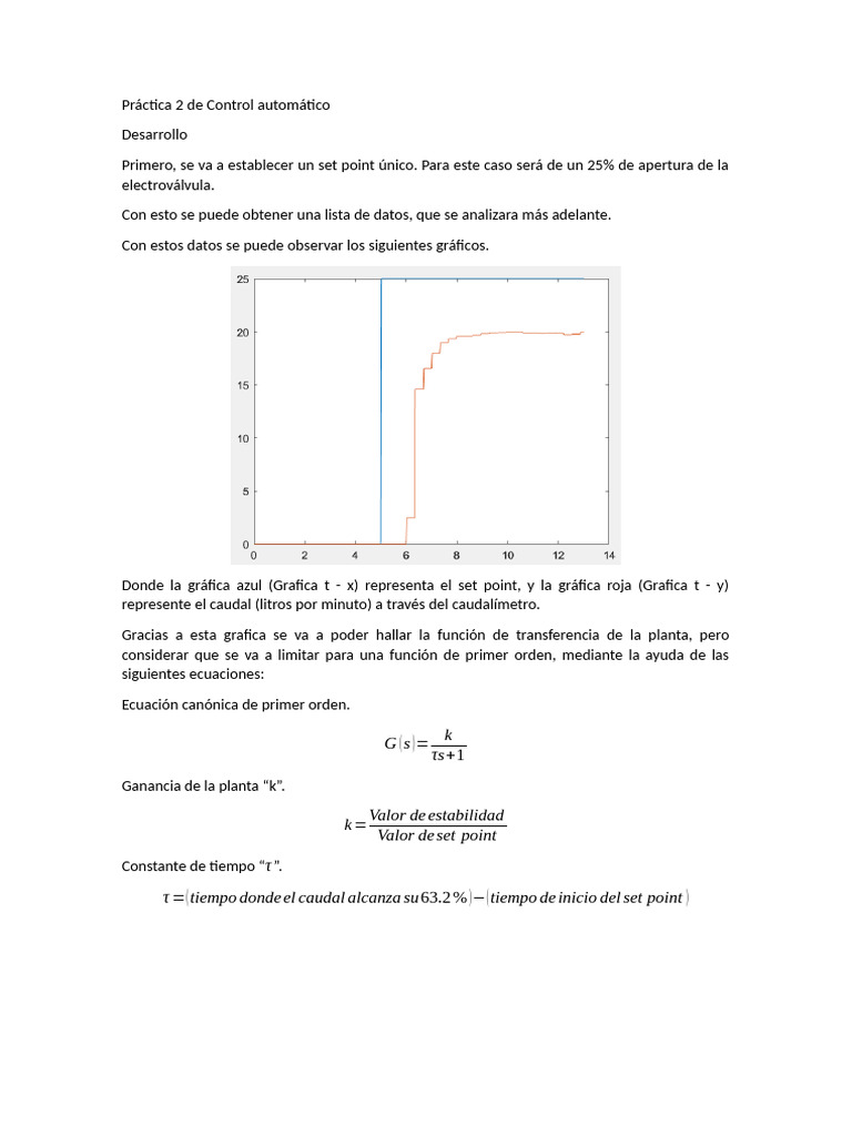 Práctica 2 de Control Automático | PDF | Matemáticas Aplicadas