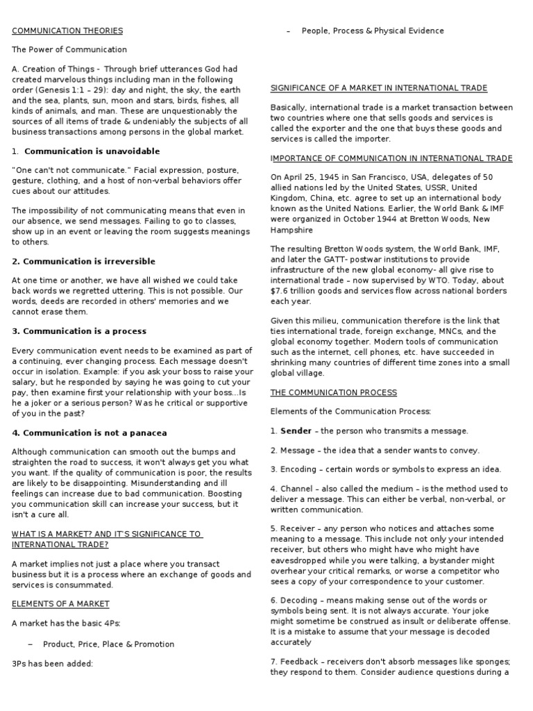 Handout International Communication | PDF | Nonverbal Communication ...