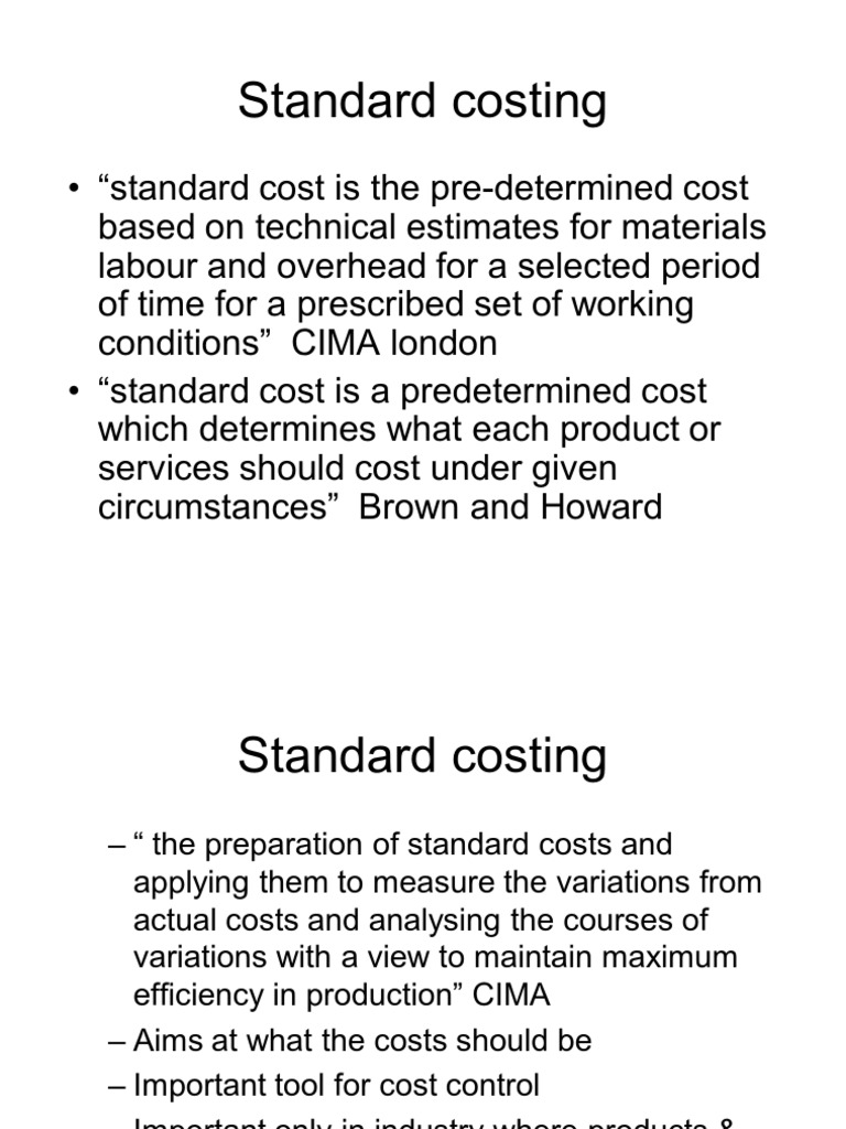 Standard Costing | PDF | Labour Economics | Economics