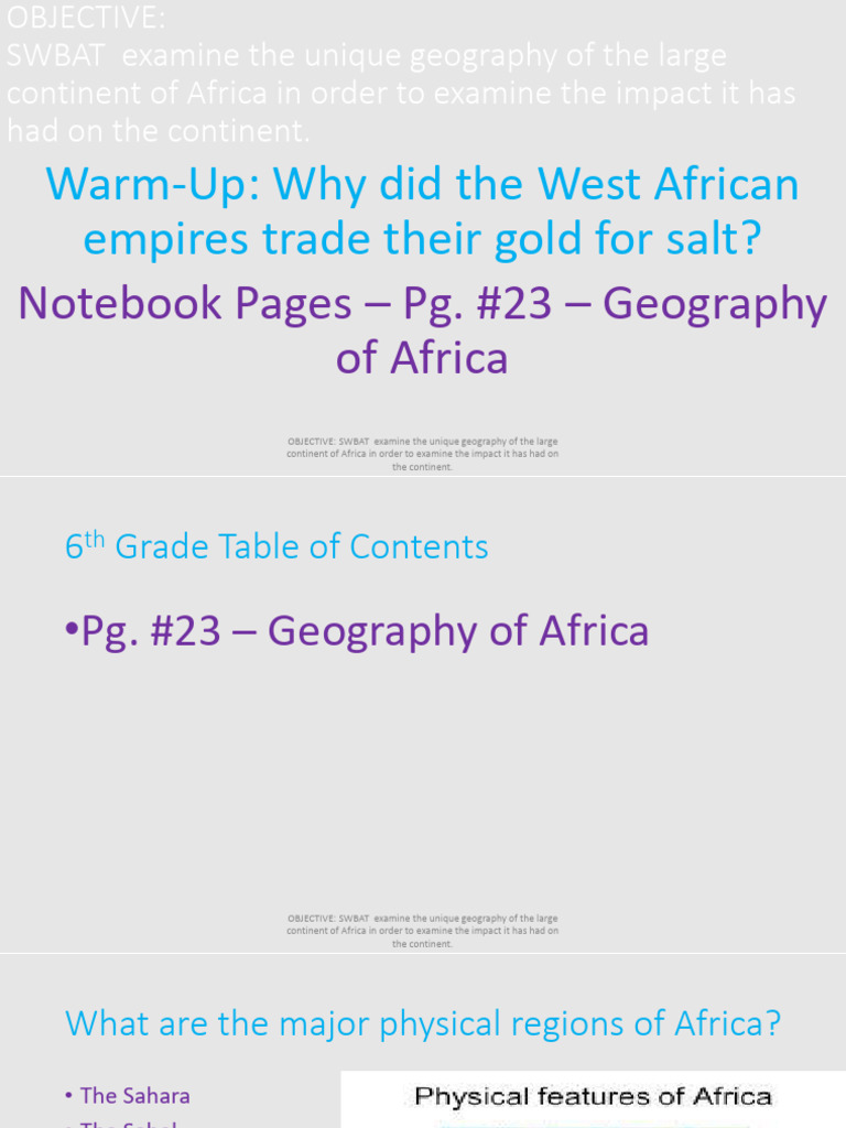 Alishar Griffin - 6th Grade Day 22 - Page #23 - Geography of Africa ...