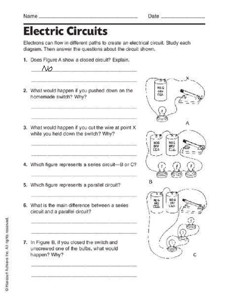 Alishar Griffin - Electric Circuits Worksheets With Answers - JPG | PDF